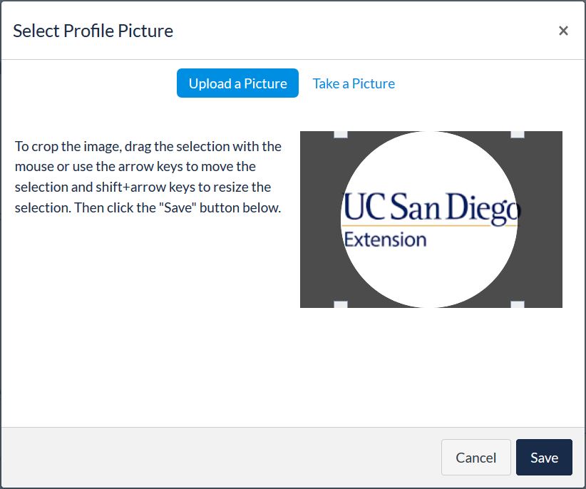 How to Add a Profile Picture – UC San Diego Extension Online Learning